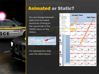 Powerpoint Template Blue Police Siren On Red Police Van